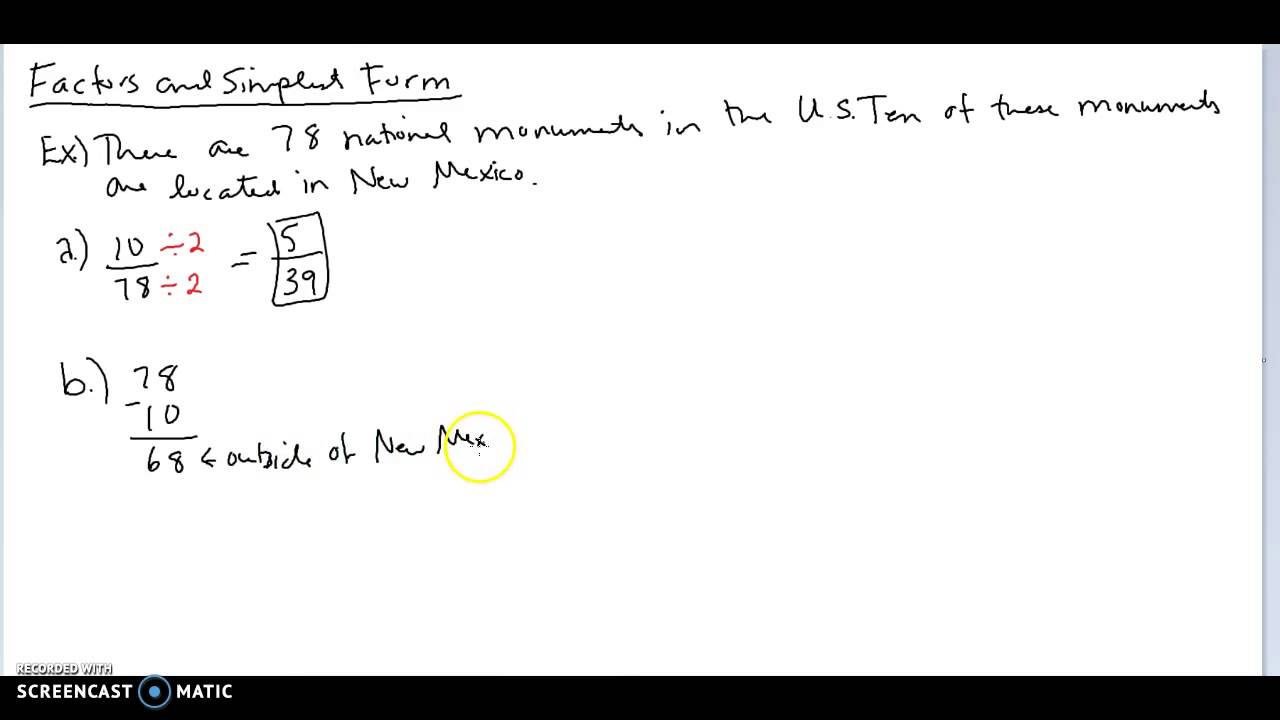 Factors and Simplest Form - YouTube