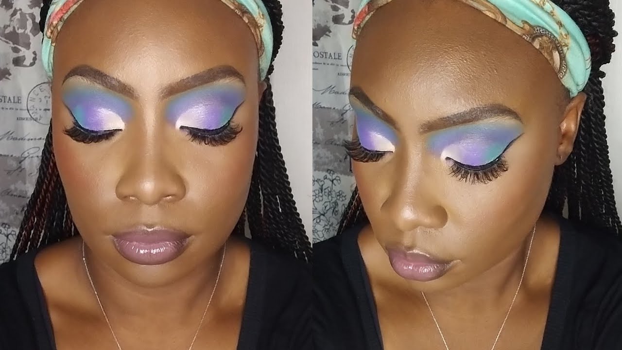 Cool colored Full Glam 💙💜 | Full Makeup Up Tutorial #newmua # ...