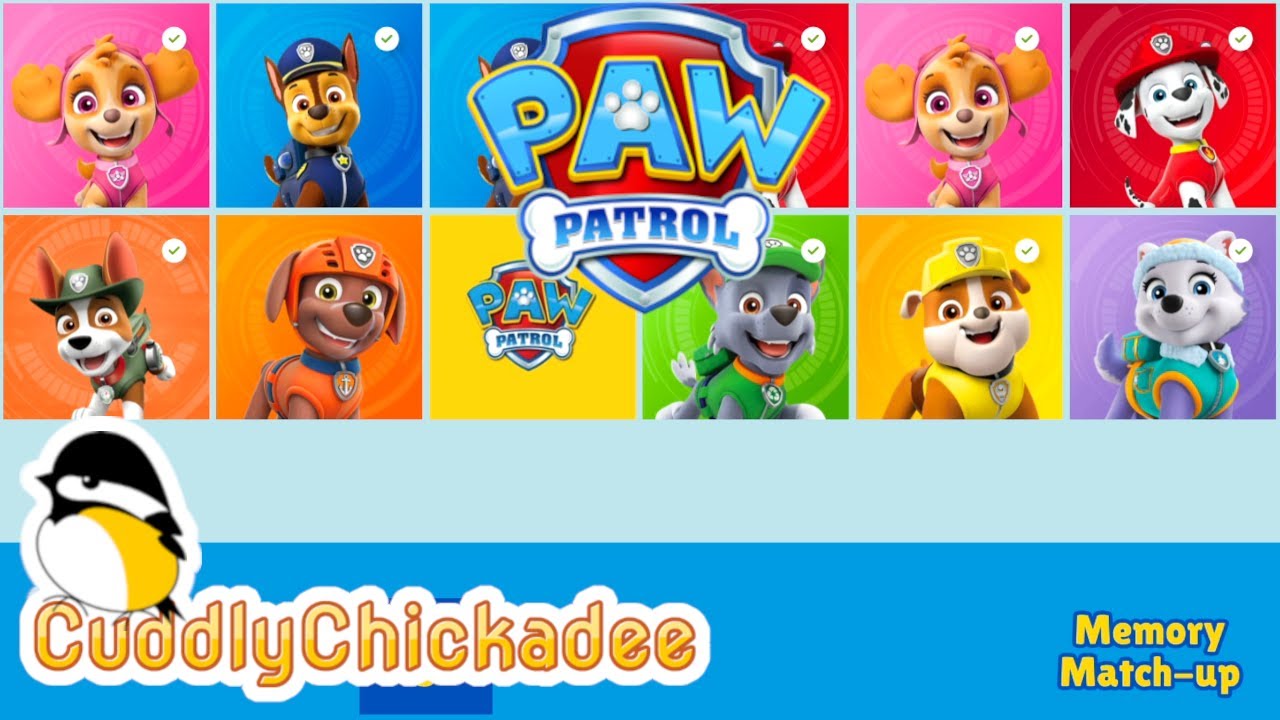 PAW Patrol Game: Memory Match-Up | Win with Fewest Moves! - YouTube