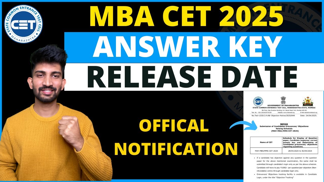 Mba cet Answer Key Official Update 2025 | Mbacet Answer Key Date 2025 ...
