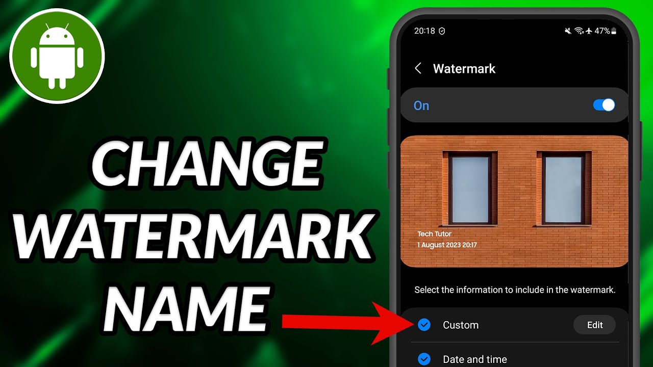 How To Change Camera Watermark Name Samsung - YouTube