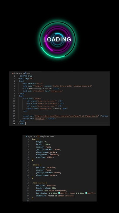 Neon Loading Animation CSS Tutorial #coding #react #javascript #webdev #programming @DCodeNinja ...