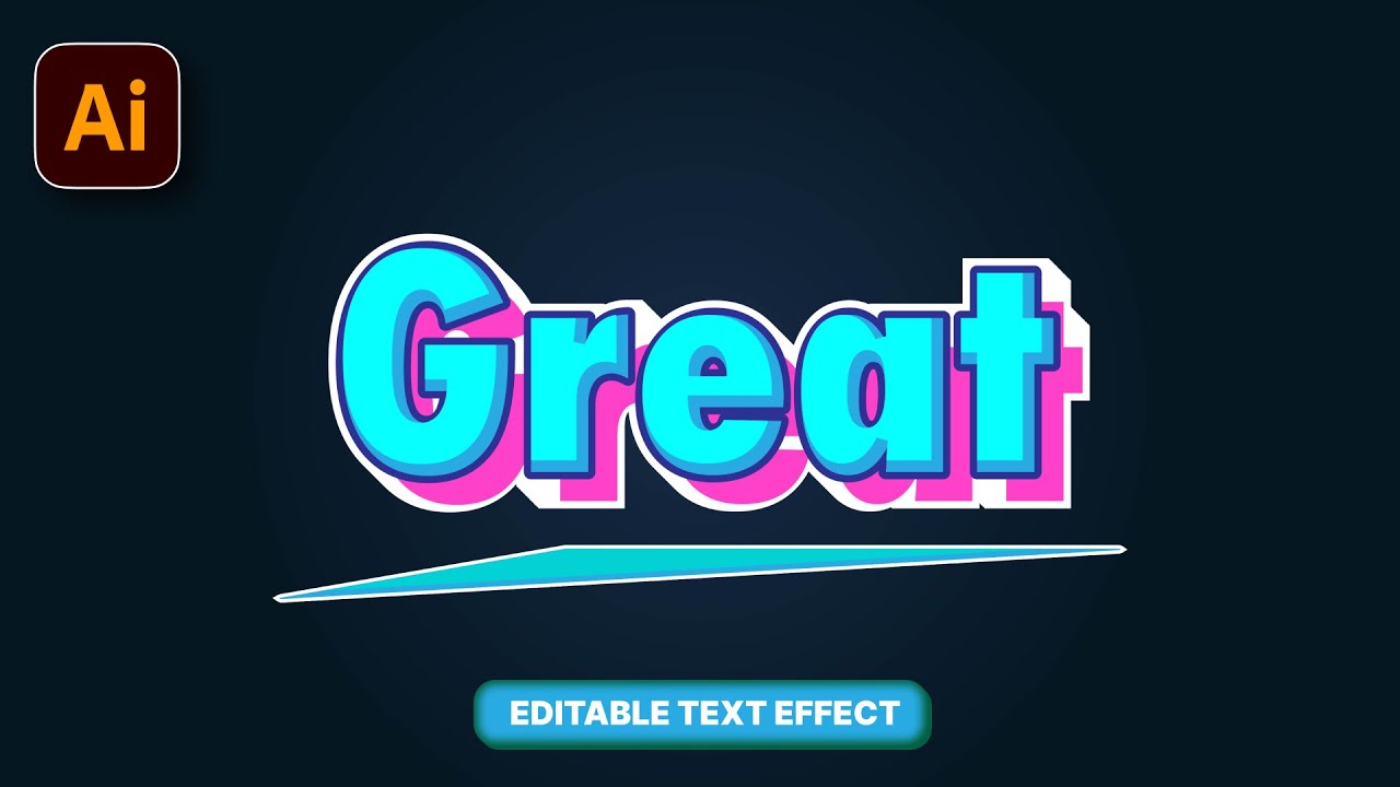 Typography in Adobe Illustrator !!! Easy in 5 mins !!! 100% editable ...