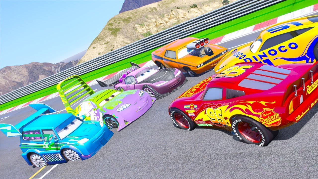 TUNER CARS WATER SLIDE PARKOUR CARS 3 RACE - YouTube