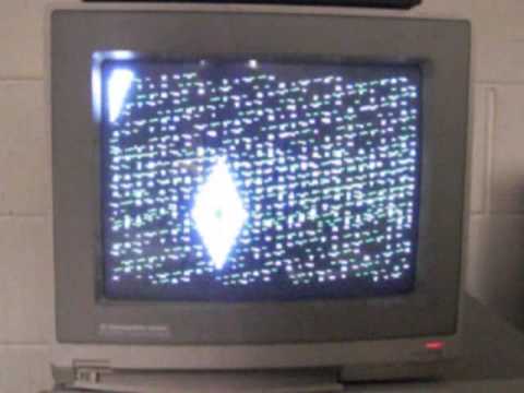IBM CGA Distortion using DOS Controller's Screensaver - YouTube