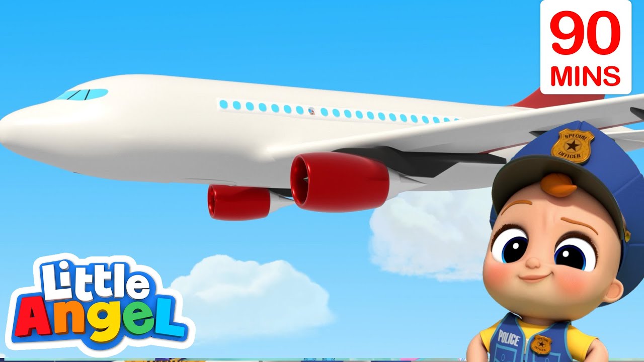 ️ Going On An Airplane👮 | POLICE RESCUE | Little Angel | Rescue ...