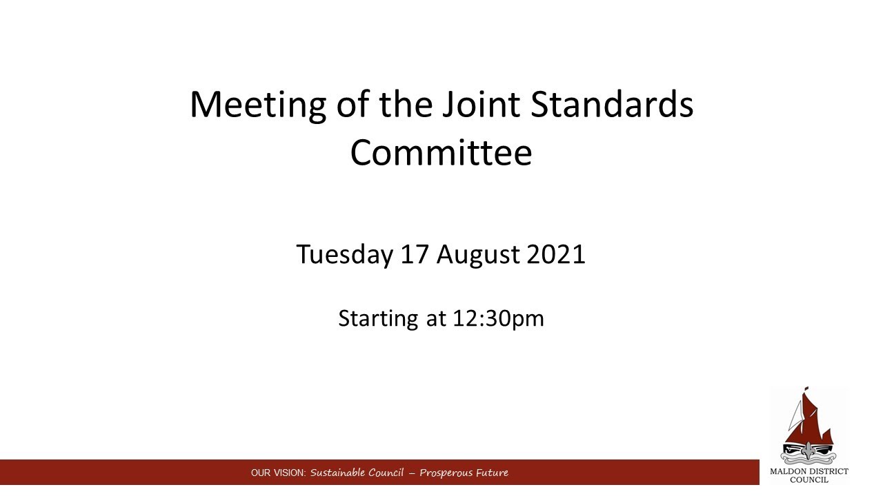 17/08/2021 - Joint Standards Committee meeting - YouTube