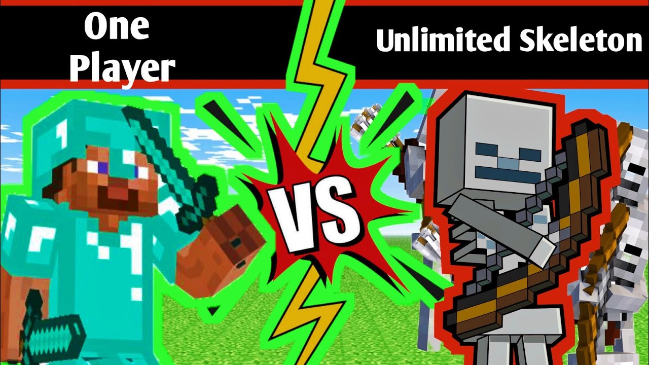 "Minecraft's Ultimate Showdown: Unbeatable Player vs Endless Skeleton ...