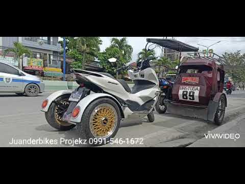 Honda PCX tri-wheel series conversion set-up - YouTube