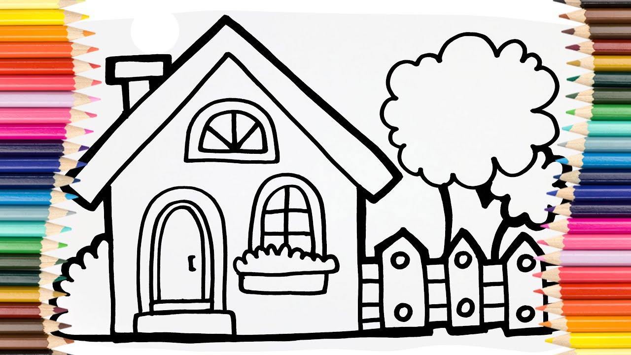 How to Draw a House for Kids and Toddlers - YouTube