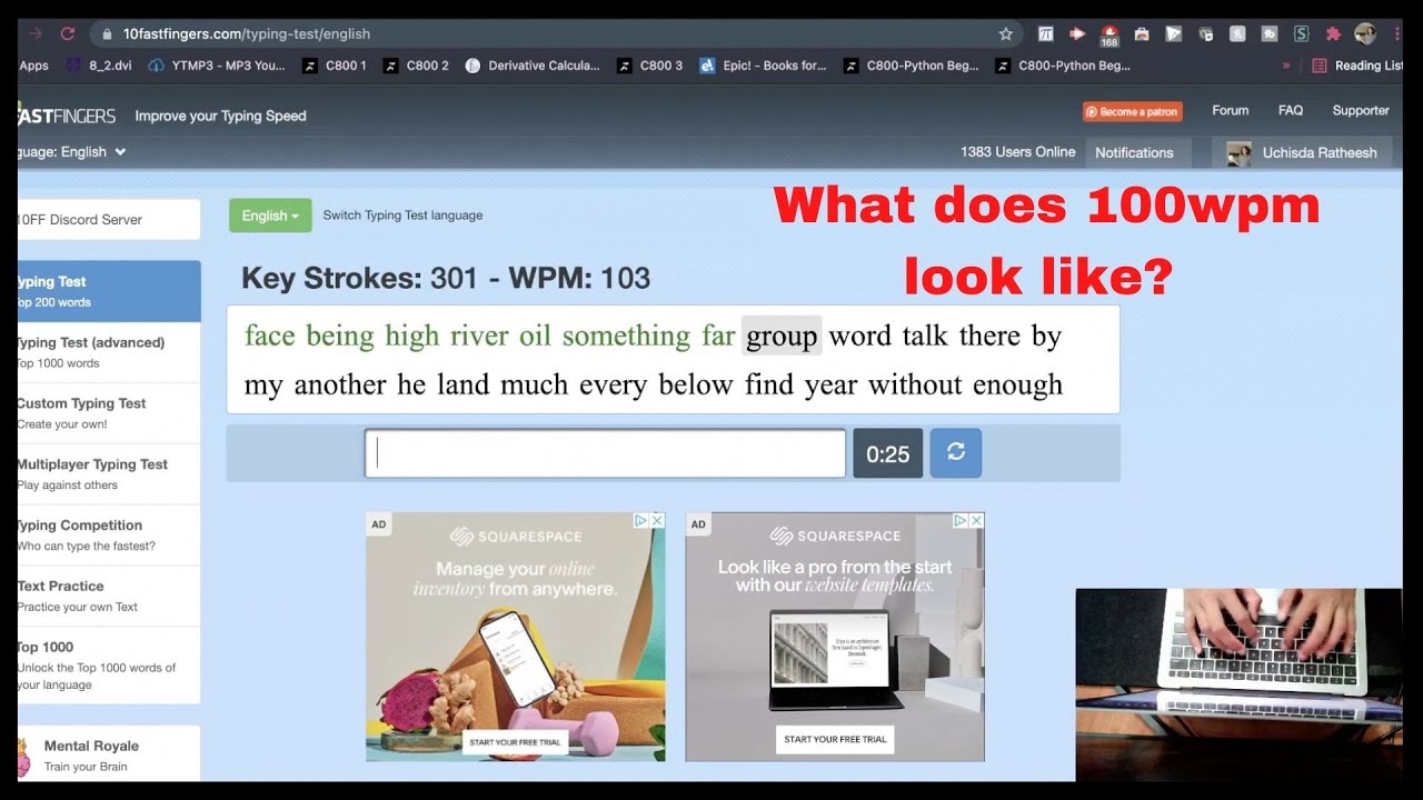 What does 100 wpm look like? - YouTube