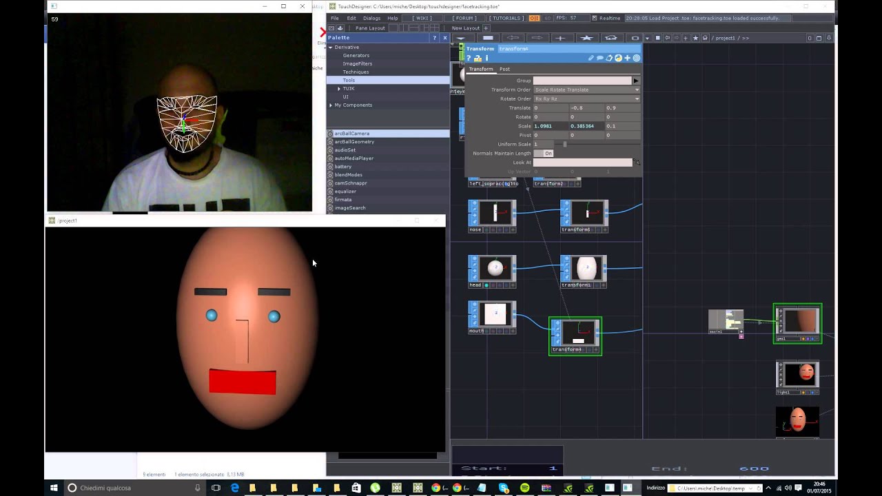 Second attempt Facetracking with Touchdesigner - YouTube