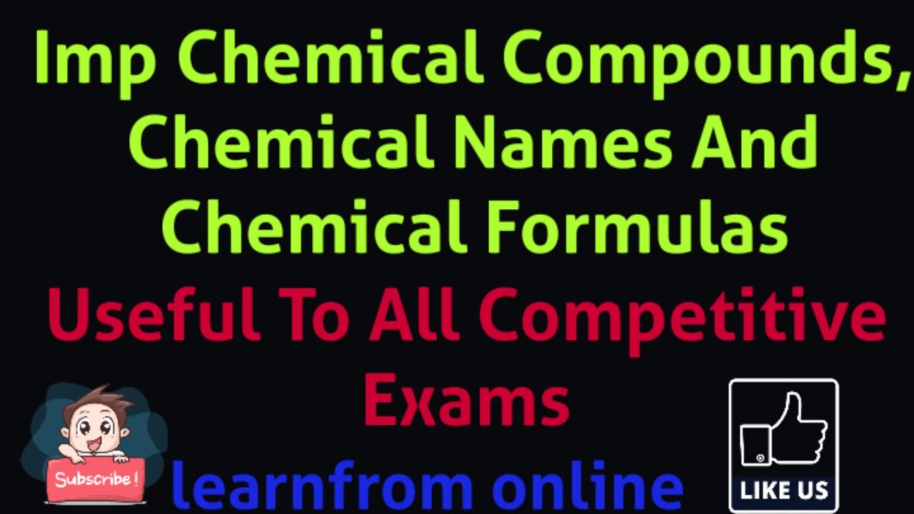 Imp chemical Compounds, Chemical formulas and Names - YouTube