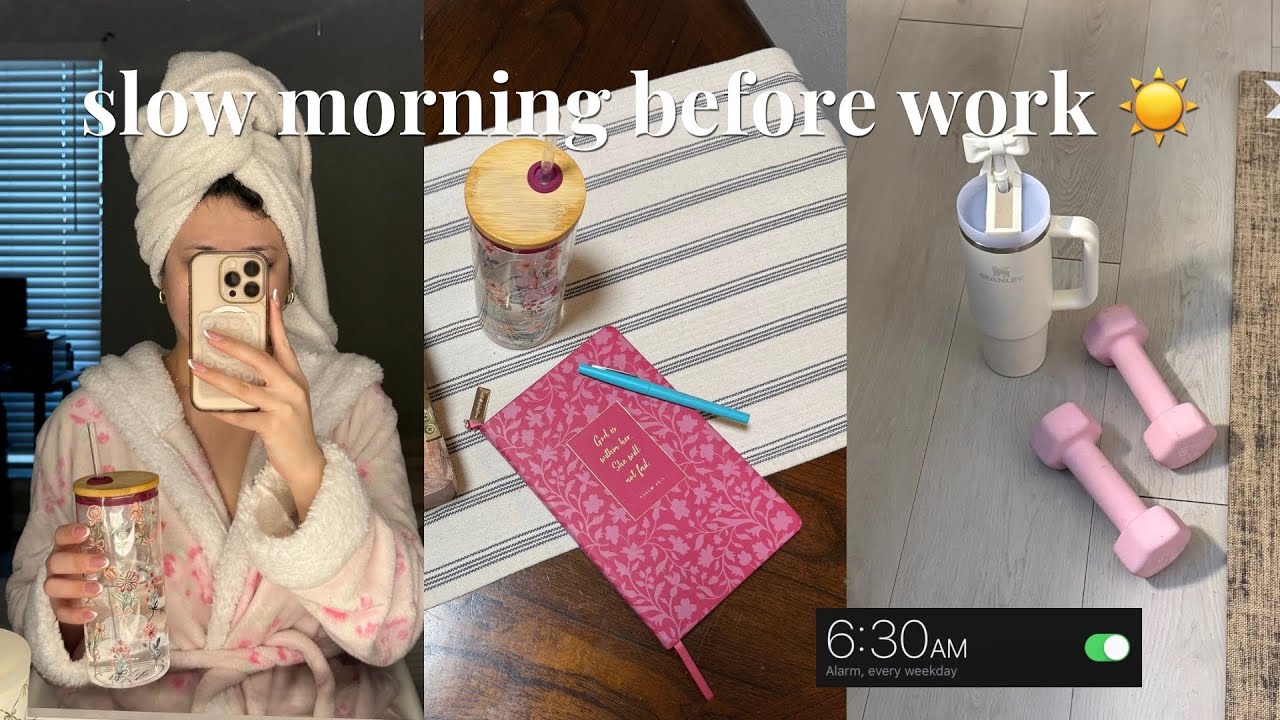 my 6:30am routine before work 🌿 productive soft life mornings - YouTube
