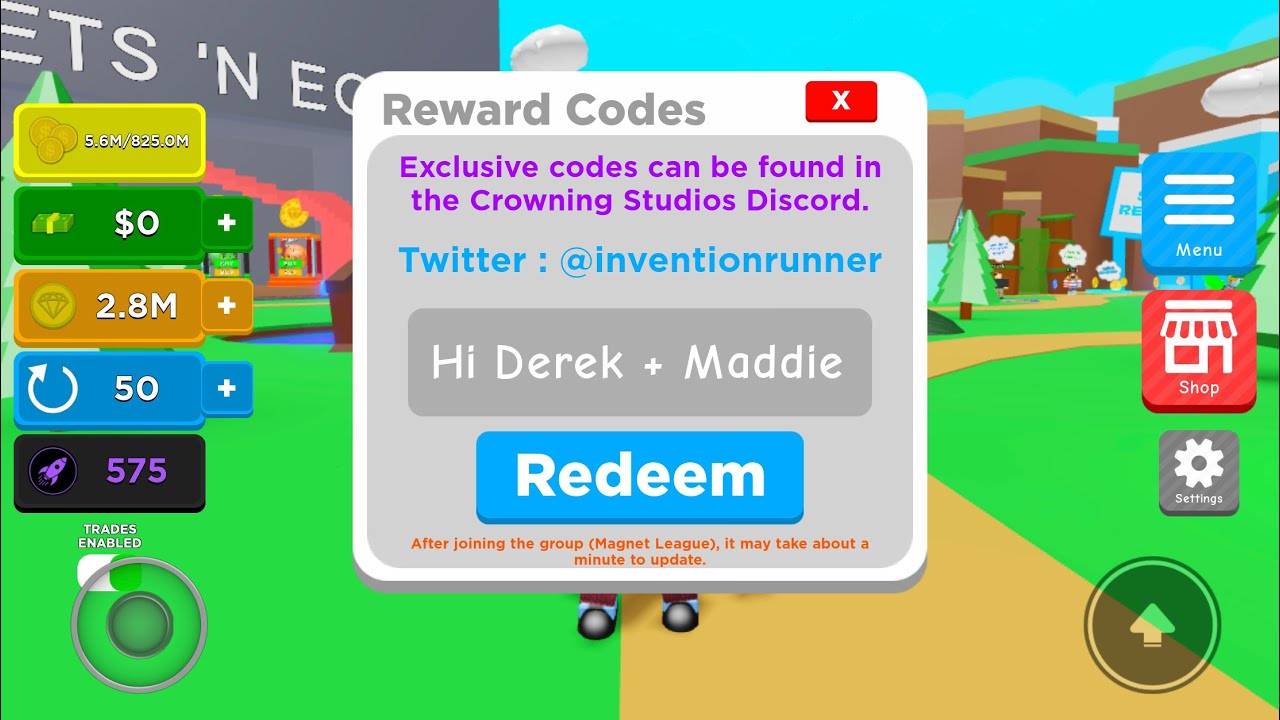 ALL WORKING FREE CODES in Magnet Simulator by ‪@inventionrunner ‬🔥 FREE ...