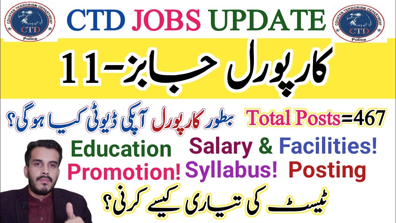 PPSC CTD Corporal Jobs Update|Salary,Duties, facilities, promotion ...