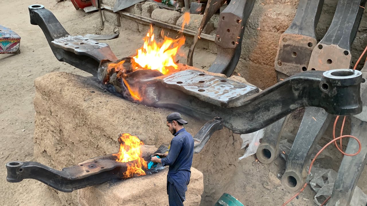 Amazing Technique Broken Front Axle Repairing || How to Repair Broken ...