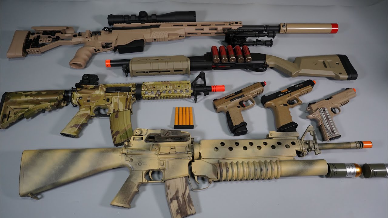 Military Skin Airsoft Toy Guns - M16 M203 -M4- Sniper Rifle - Shot Gun ...
