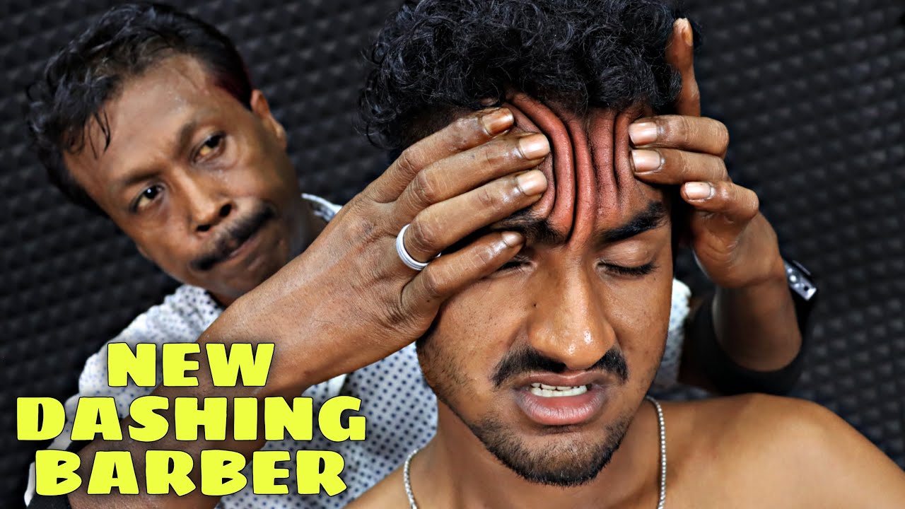 Forehead Tapping & Head Massage by Indian Street Barber | Neck Cracking ...