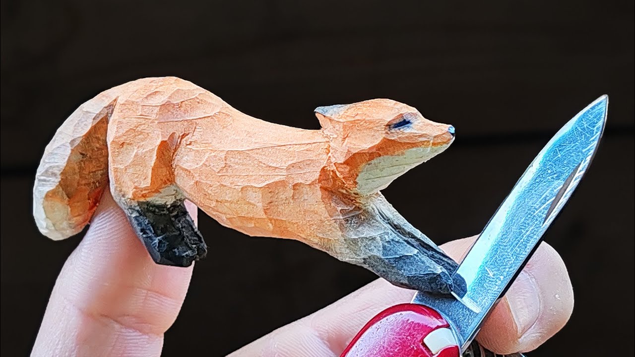 Whittle a Simple 1x1 Fox | Step-By-Step Tutorial - YouTube
