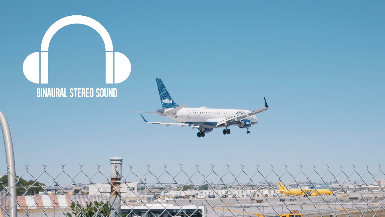 Binaural NY: Landing Lights and Planeview Park 3D Audio - 4K - YouTube