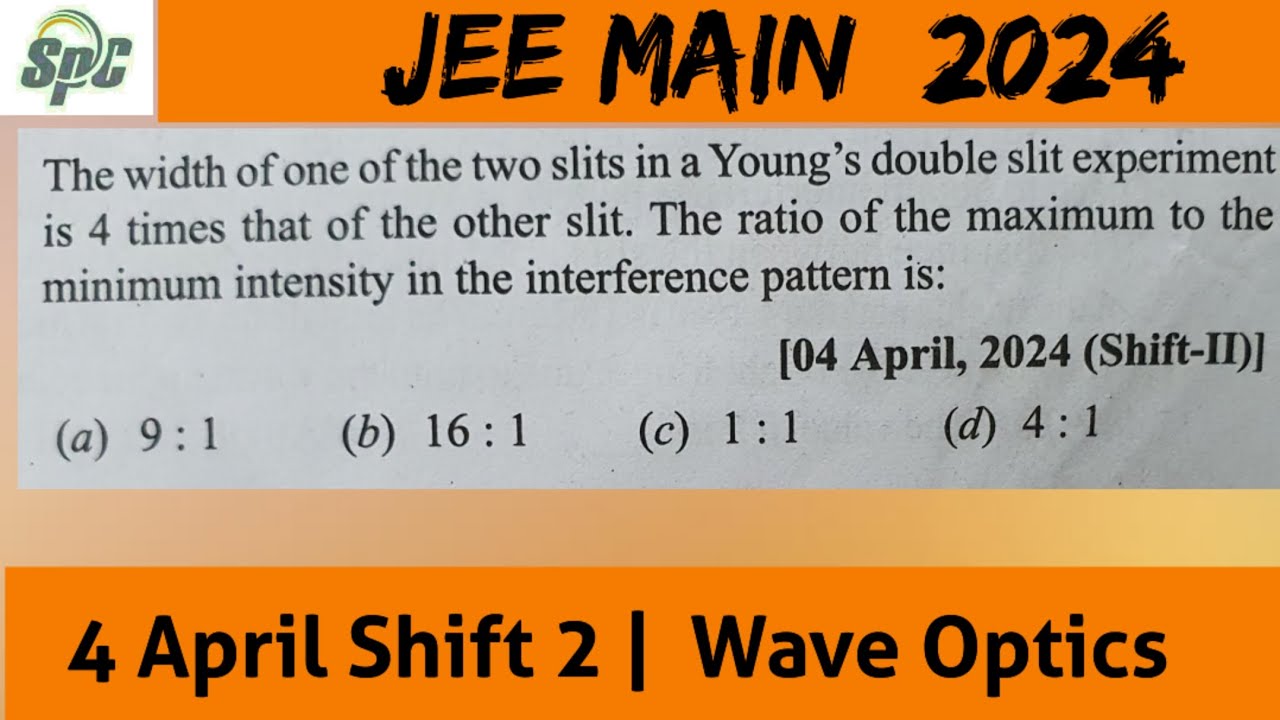 The width of one of the slits in a Young's double slit experiment is 4 times that of the other ...