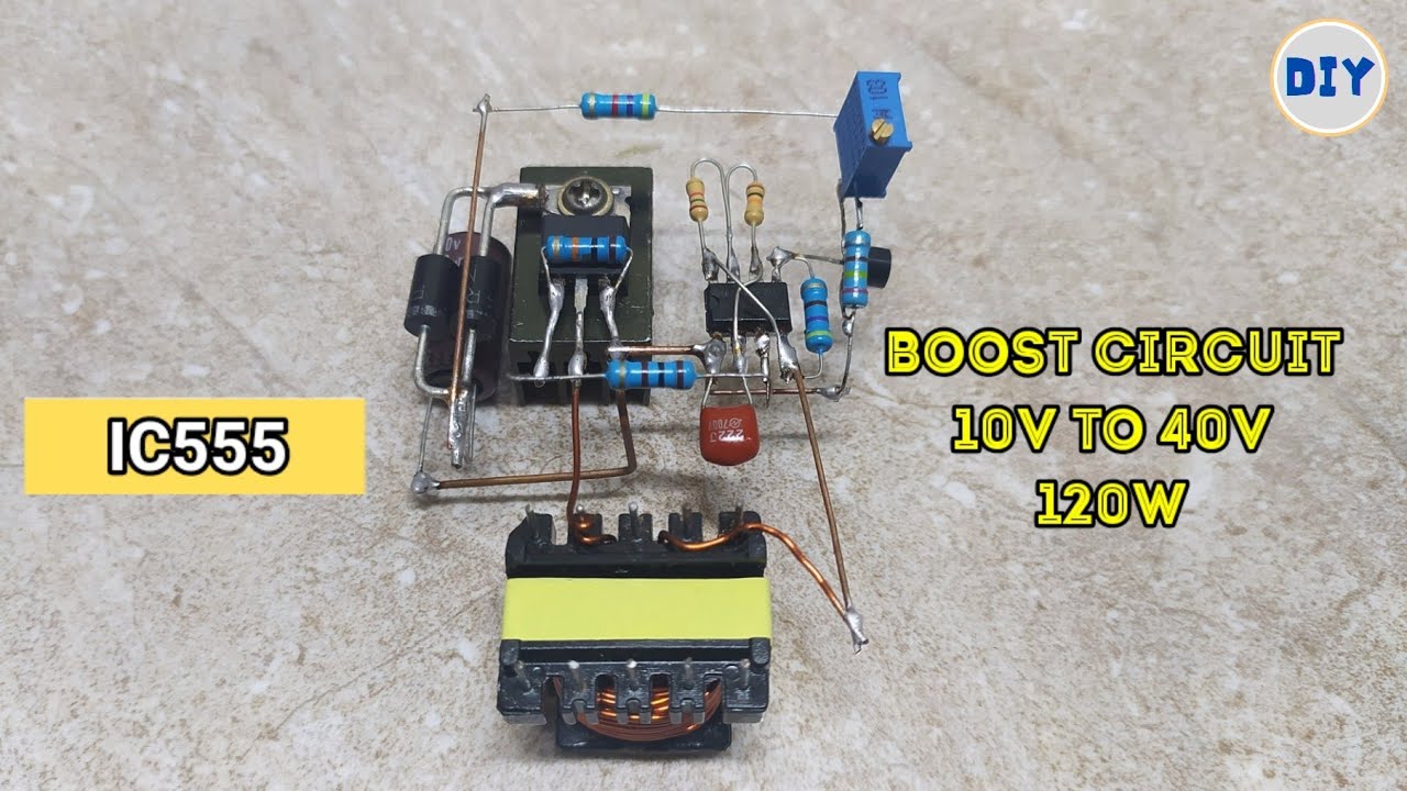 How To Make Boost Converter Circuit Using IC555 - YouTube