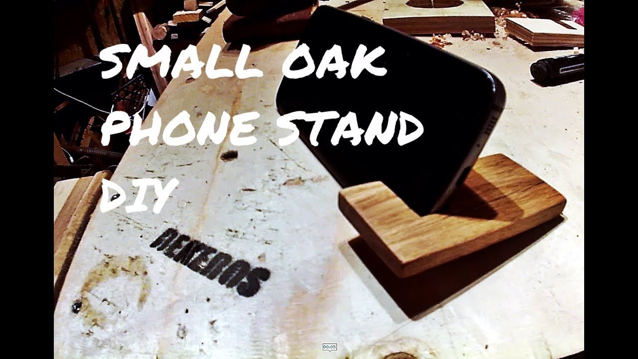 DIY phone holder from Oak - YouTube