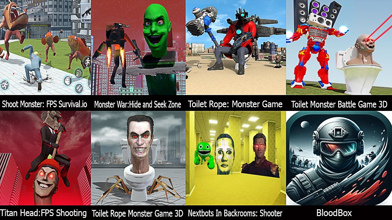 Shoot Monster: FPS Survival.io,Monster War:Hide and Seek Zone,Toilet ...