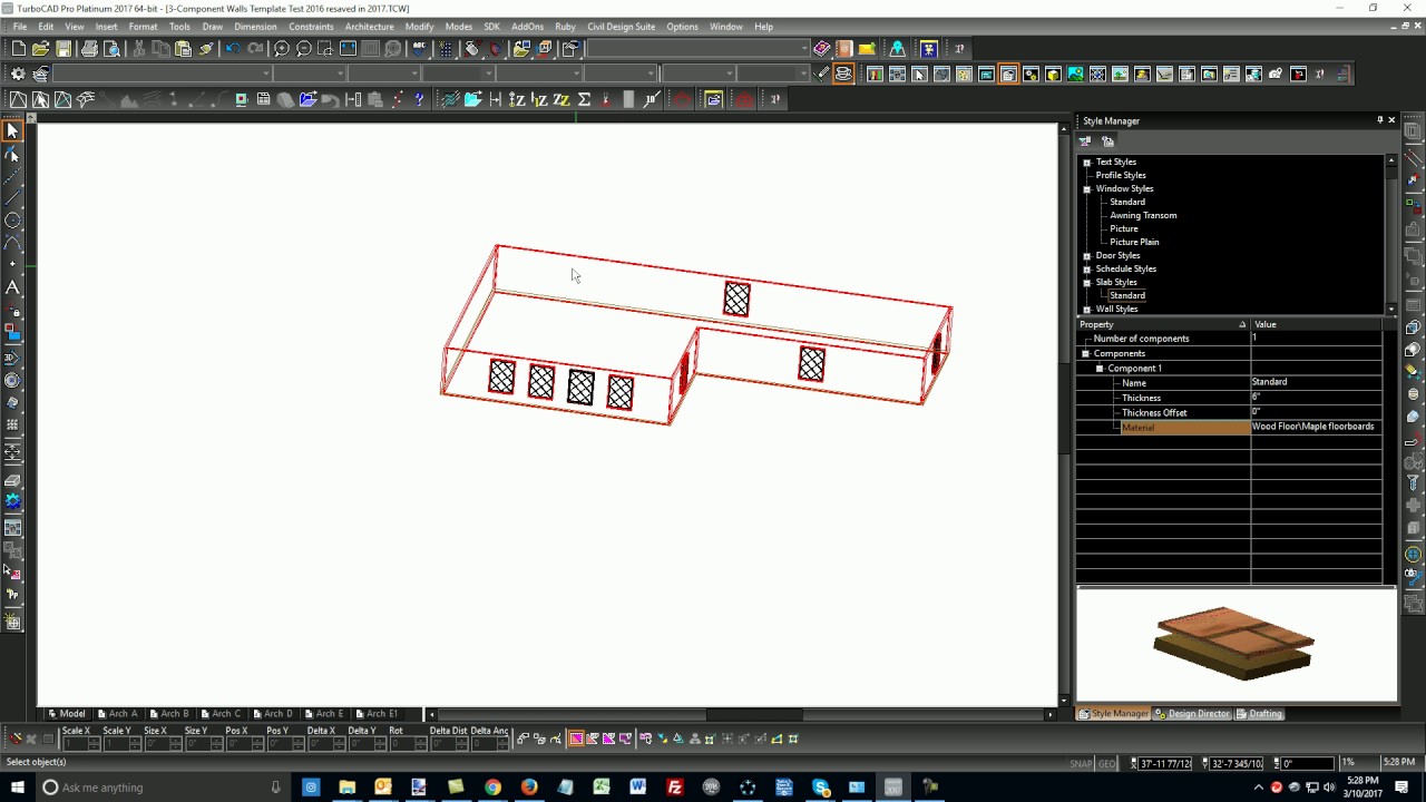 TurboCAD 2017 Improved Copy of Architectural Objects - YouTube