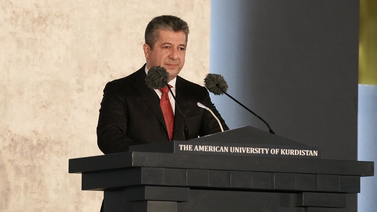PM Barzani delivers a speech at the fourth commencement of AUK - YouTube