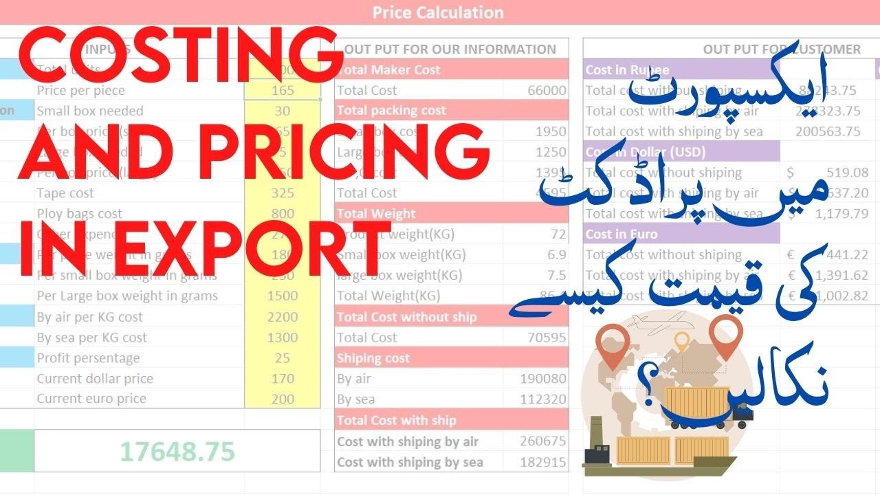 Costing and Pricing in Export | Cost & Budget | Ijaz Ahmad - YouTube