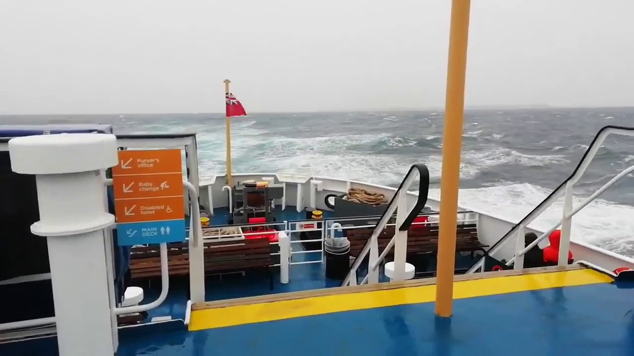 Scillonian III in rough seas - YouTube