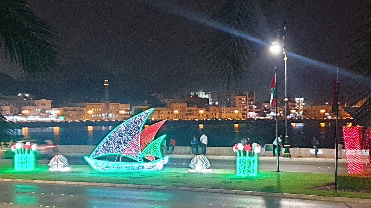 Oman 52 National day Light ||Decoration in Muscat Beautiful viwe||Oman ...