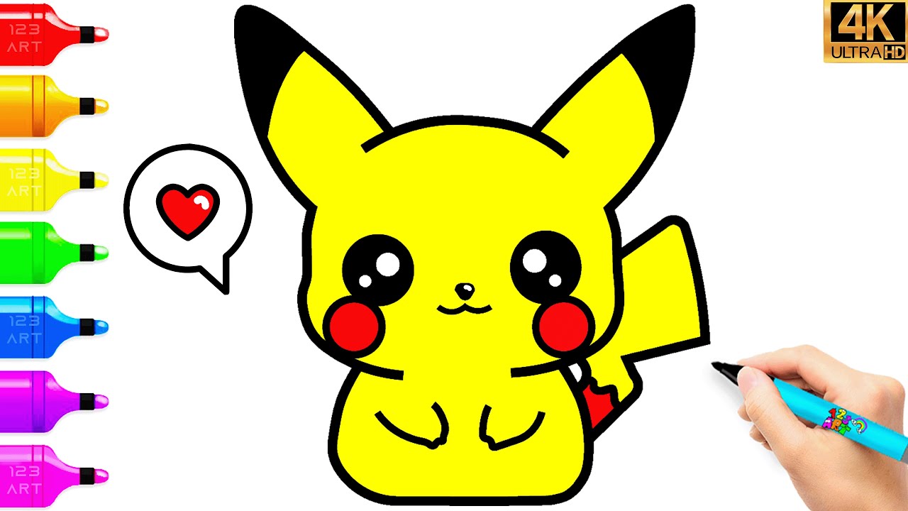 PICTURE DRAWING OF PİKACHU 🐣 HOW TO DRAW POKEMON-PIKACHU EASY 😍 DRAWING ...