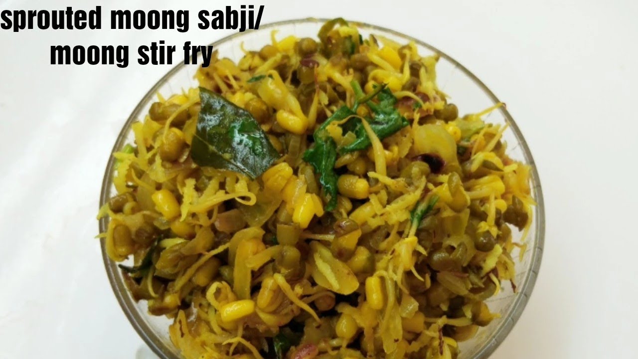 Sprouted moong sabji /sprouted moong stir fry /molake hesaru kalu ...