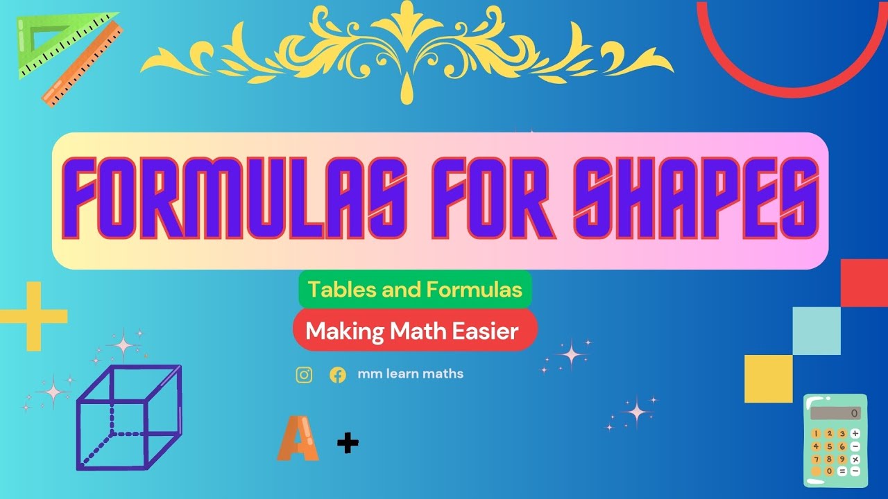 Shapes Formulas | Mathematics Formulas #mathtricks #trending #new # ...