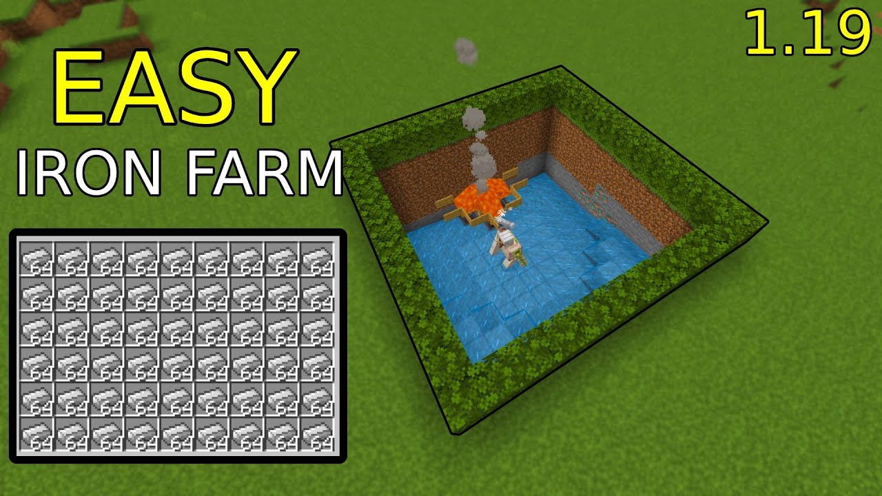EASY Iron Farm In Minecraft! (Java/Bedrock/Mcpe/ps4/xbox) - YouTube