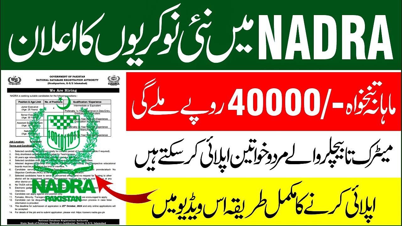 NADRA Jobs 2024 in Pakistan | How To Apply Online For NADRA Jobs | By ...