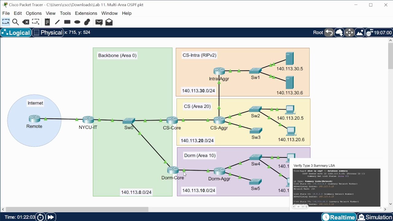 CCNA Lab 11. Multi-Area OSPF - YouTube