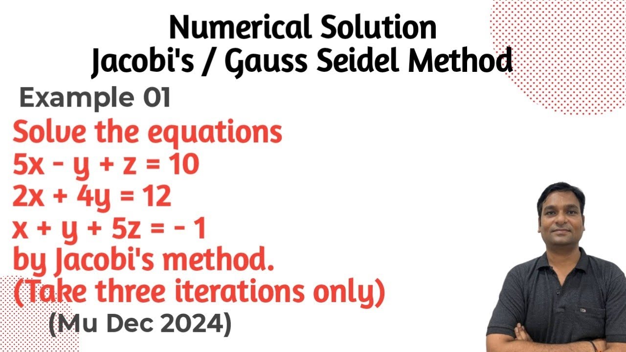 Example 01:- Jacobi's Method - YouTube