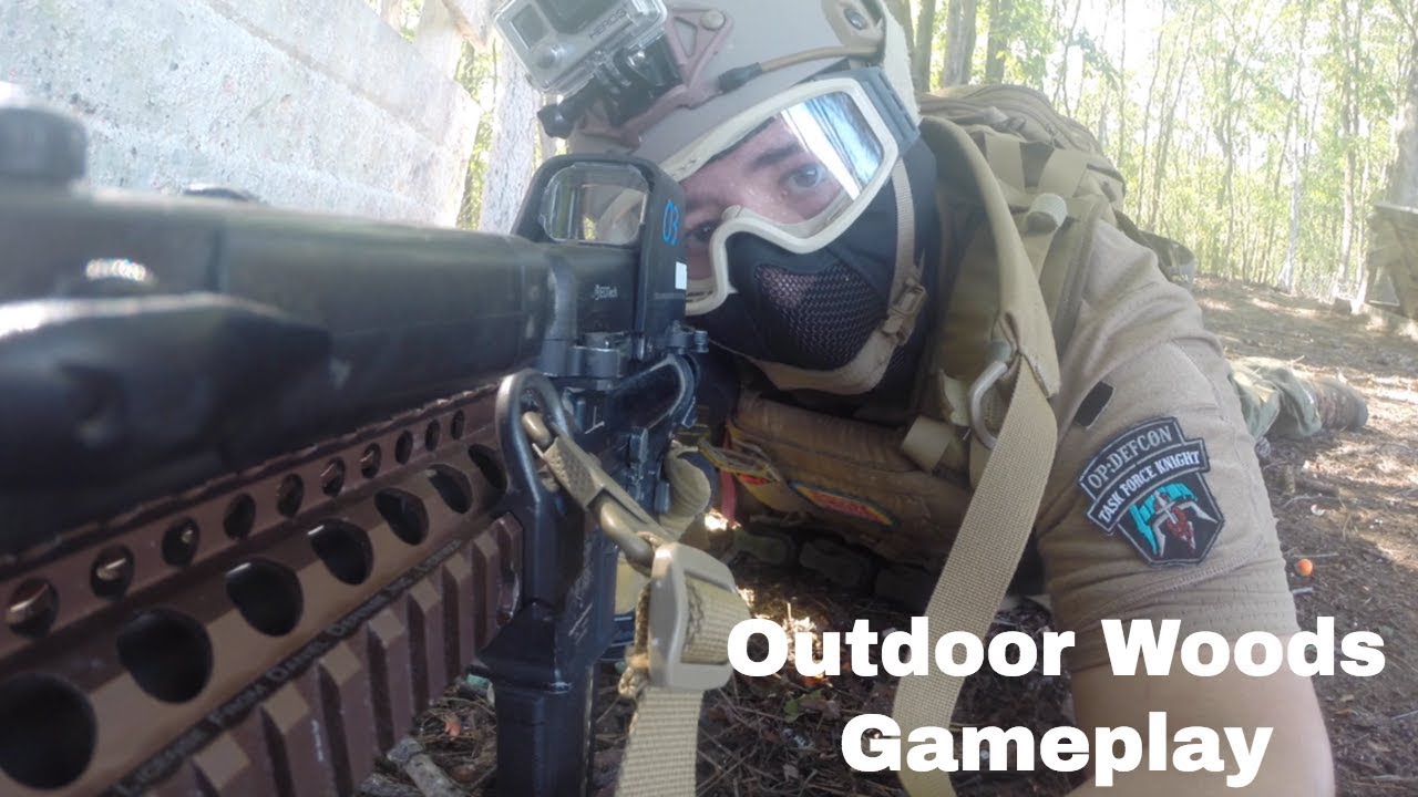 Airsoft Woods Flank. Outdoor Airsoft Gameplay, Hi-velocity Airsoft ...