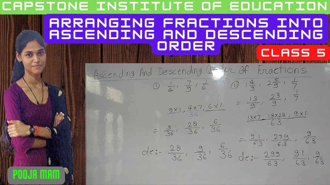 Arranging Fractions Into Ascending and Descending Order Class 5 - YouTube