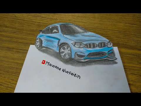 How to Draw 3D car - drawing BMW - 3D Trick Art Graphic - YouTube