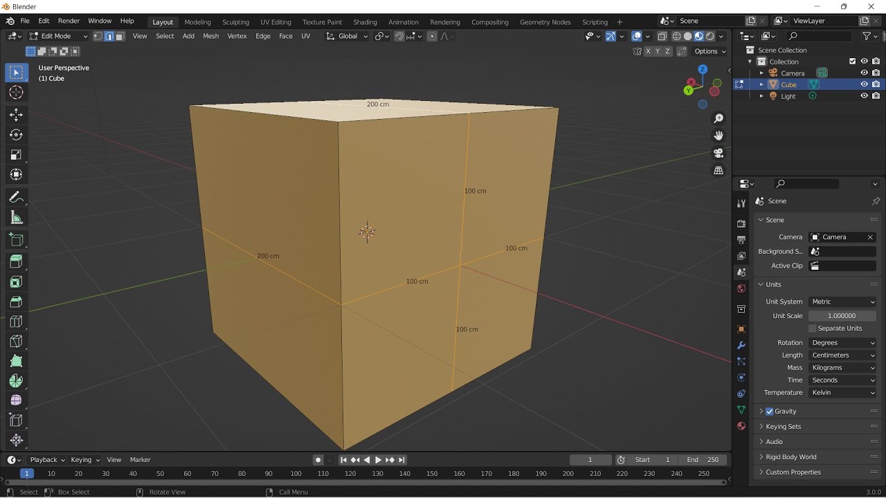 How to Show Measurements and Change Units in Blender 3.0 - YouTube