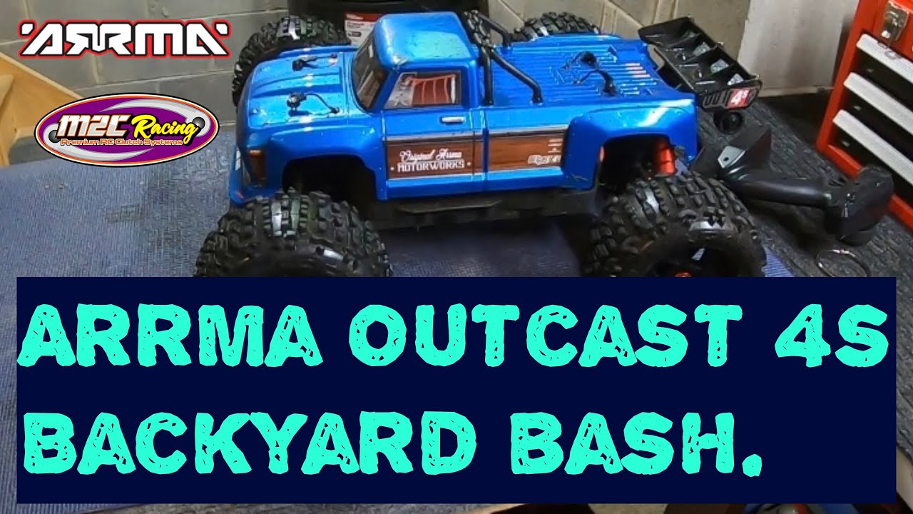 Arrma Outcast 4s backyard bash day - YouTube