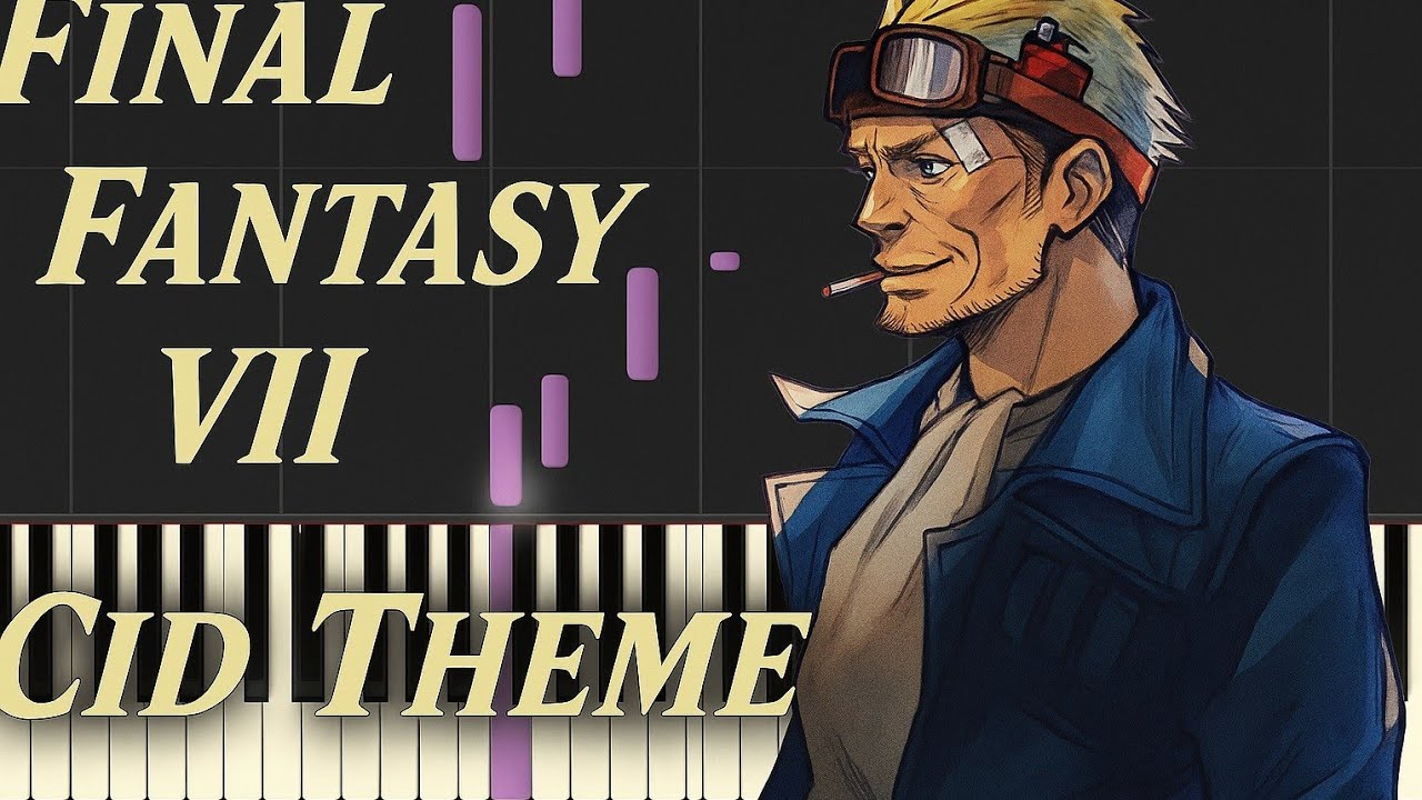 Cid Theme Final Fantasy VII - Piano Tutorial Synthesia - YouTube