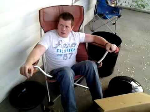 Eli needs diet..breaks fat man's chair - YouTube