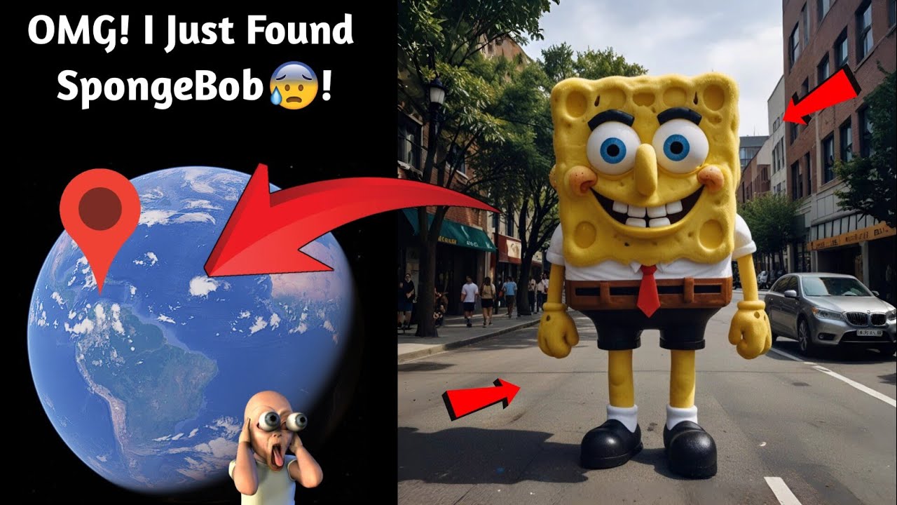 😨 I Just Found a GIANT SpongeBob on Google Earth! - YouTube