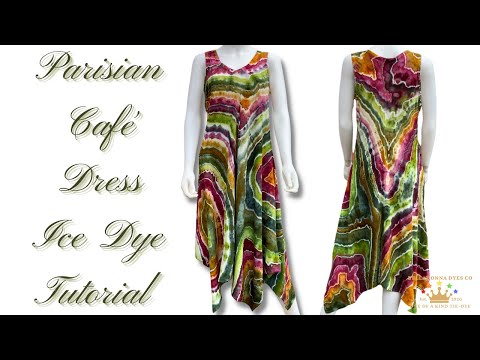 Tie-Dye Designs: Parisian Cafe' Dress Geode Ice Dye - YouTube
